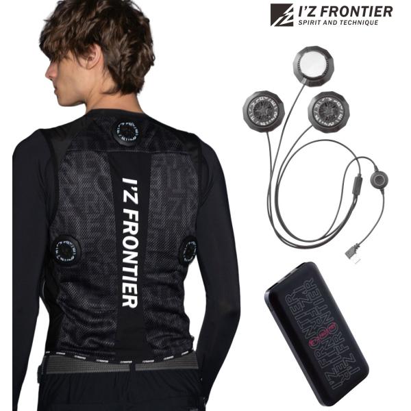 【インナーベスト＋ペルチェデバイス３個+モバイルバッテリー】３点セット●スマホが入る脇ポケット付き●裏側に断熱材を使用したバッテリー収納ポケット●３台のペルチェデバイスが取付可能。環境温度から最大22℃マイナスの冷却効果●ストレッチ素材と調...