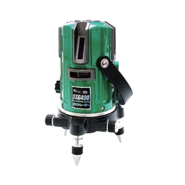 ジンバル整準ラインメモリーNI-MH充電池モード切替３段階実測精度 ±1mm/10ｍ[仕様]レーザー：グリーン光半導体レーザー       出力：クラス2M         実測精度：10mで±1mm以内(全方向)       ライン幅 3...