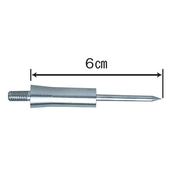 ステンレス製先細タイプの石突のため、精度を要する測量に最適。