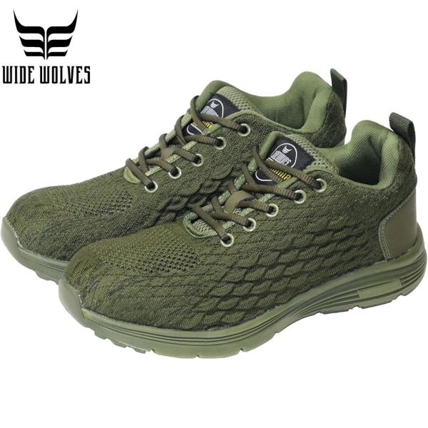 通気性の良いストレッチニットでフィット感がUP鋼鉄先芯の耐圧迫性能のと耐衝撃性能は自社基準を有しています。軽量EVAハニカムインソールを採用。軽くてクッション性がよい。[品質] アッパー：ポリエステルニット先芯：鋼鉄先芯ライニング ：ポリエ...