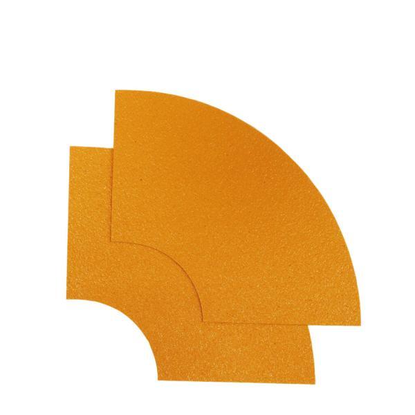 バーナーで加熱し溶着させる、駐車場などでの路面標示材。駐車場のダブルライン施工のためのU字型パーツ。2分割になっています。[仕様]サイズ：幅100mm　２分割テープ材質：熱可塑性樹脂、炭酸カルシウム、体質顔料