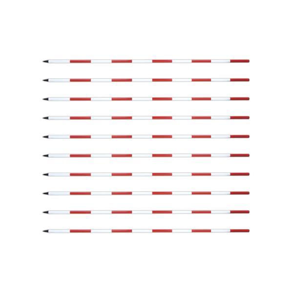 ●耐候性が高く様々な環境下で繰り返し使用できます。●木製に比べ重さが約50％と軽量です。●先端はスチール製の石突きを採用しました。●まとめ買いがお得な10本入りです。[仕様]●材質 本体：アルミ 先端部：PP、スチール キャップ：PP●直径...