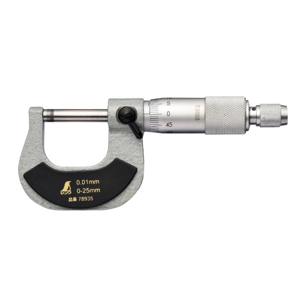 ●強固な塗装とメッキで剥がれ・サビに強い仕上げです。●目盛基点の調節も素早く確実にできます。[仕様]●本体サイズ 52×128×20mm●製品質量 205g●材質 アンビル：カーバイド合金 スピンドル：カーバイド合金(測定面) 、ベアリング...