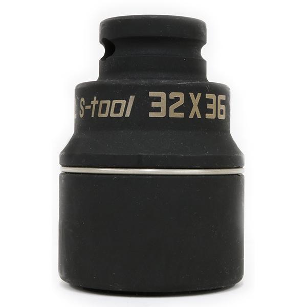 インパクトレンチ用の2サイズダブルソケットインナーソケットスライドタイプ[仕様]差込角：12.7mm(1/2″)対辺：32/36mm　外径：47mm全長：72mm重さ：384g