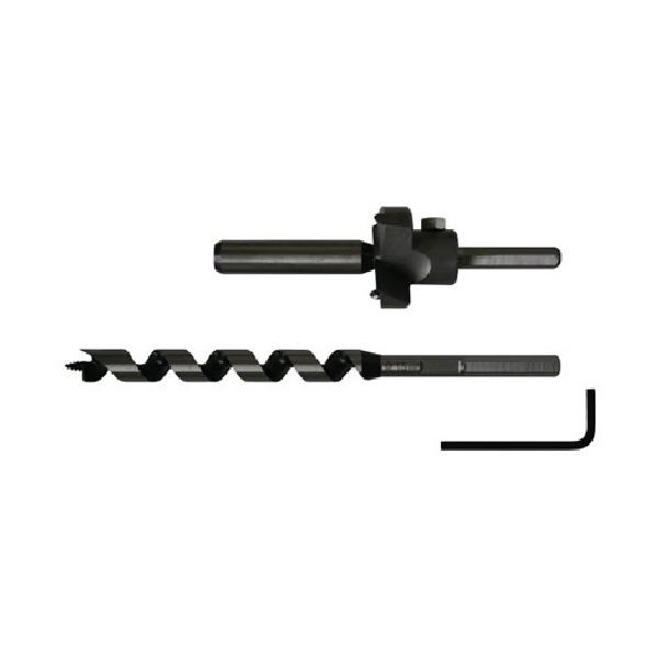 座掘ガイドと座掘ドリルを交換すれば、座グリと下穴あけを一度に行うことができますカッター刃は二枚刃で軸貫通式タイプです[サイズ]ガイド径：15.0mmカッター径：45.0mm軸径：10.0mm 六角軸[仕様]適用材：一般木材材質：【ガイド・ド...