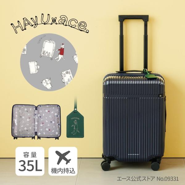 サイズ：H54×W36×D25cm重量：2.8ｋｇ容量：35L機能一覧：機内持込100席以上対応／パール入り鏡面加工／TSダイヤルファスナーロック／サイドフック／双輪キャスター素材： ポリカーボネート