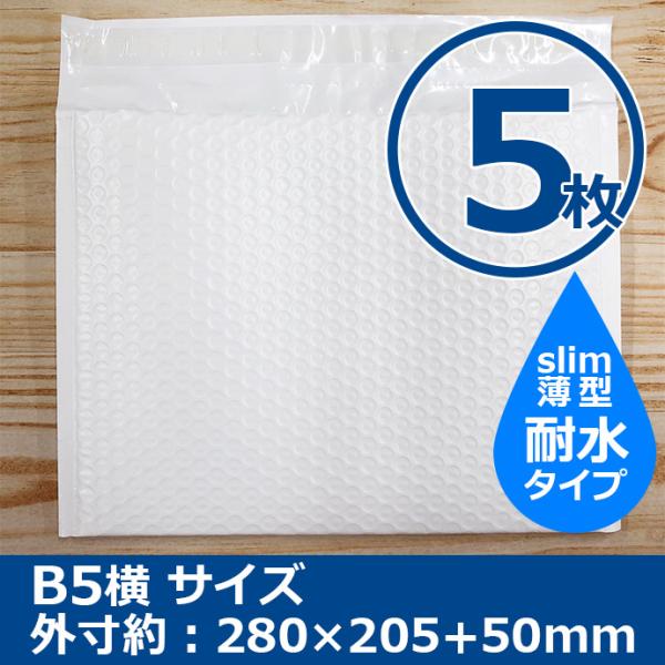 ■商品番号：PBMS-M-WH5■サイズ：B5サイズ（DVDサイズ）横型■枚数：5枚■外寸約：横280mm　縦205mm　封部分50mm■内寸約：横260mm　縦205mm■厚さ（1枚あたり）：約3mm■外面色：ホワイト■外面素材：PE（ポ...