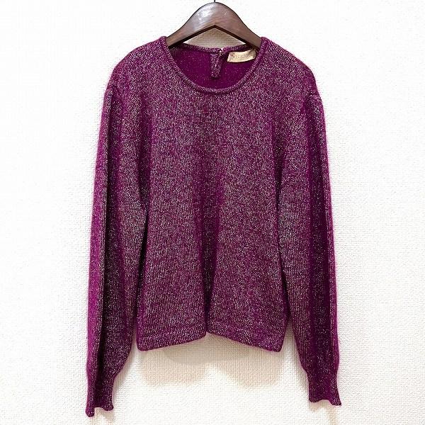 商品名（タイトル）：#wnc アトリエサガン ATELER SAGAN LOUVRE ニット・セーター 紫系 バルーン袖 ラメ キッドモヘア シルク混 レディース [899056]ブランド名：アトリエサガン(ATELER SAGAN LOU...