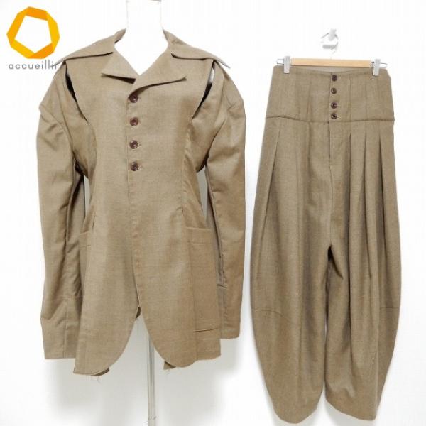 ◎商品名（タイトル）：#wnc ティスカーエスパダス Tiscar Espadas セットアップ ツーピース ジャケット パンツ 茶系 変形 切りっぱなし レディース [961158]◎ブランド名：ティスカーエスパダス (Tiscar Es...