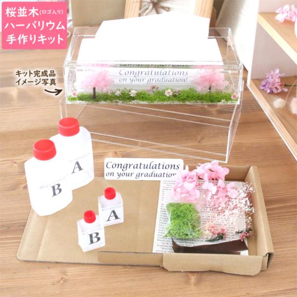 桜並木をイメージしたオリジナルティッシュケースを作ろう♪本商品はお客様に手作りを楽しんでいただく【制作キット】です。プリザーブドフラワーアジサイやかすみ草などで桜並木をイメージしています。メッセージシールが貼り付け可能ですので、卒業・卒園・...