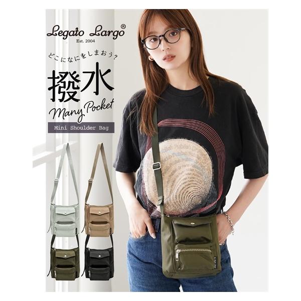 【カラー】ブラック/ベージュ/ライトグレー/オリーブ 【素材】材質＝ポリエステル　サイズ＝たて約19×よこ（上部）約17（底部）約16×まち幅約8cm　開閉＝ファスナー　ポケット＝外：3個（オープン1、ファスナー1、マグホック1）　肩ひもの...