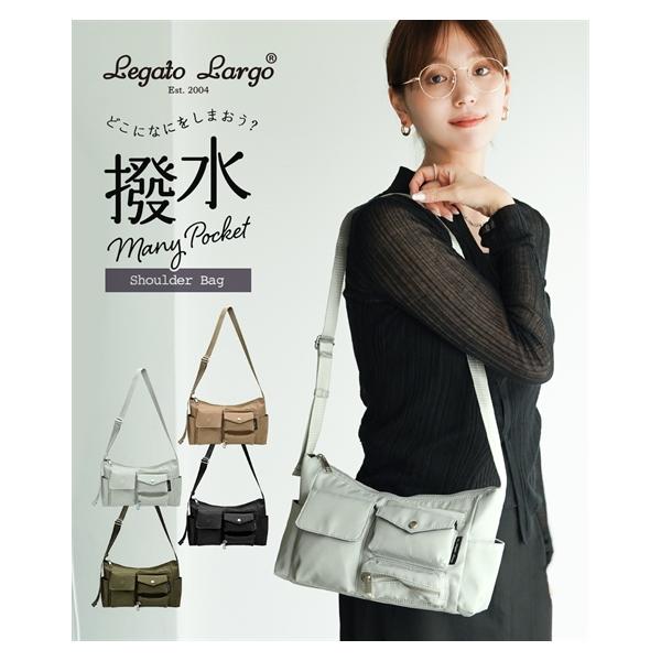 【カラー】ブラック/ベージュ/ライトグレー/オリーブ 【素材】材質＝ポリエステル　サイズ＝たて約15×よこ（上部）約29（底部）約27×まち幅約7cm　開閉＝ファスナー　ポケット＝中：2個（オープン2）外：6個（オープン1、ファスナー1、マ...