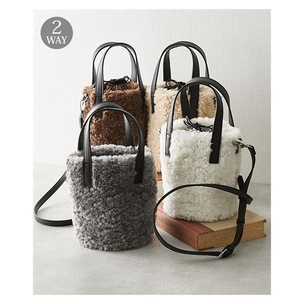 【カラー】ブラウン/グレー/アイボリー/ベージュ 【素材】材質＝ポリエステル　サイズ＝たて約17×よこ約12×まち幅約12cm　開閉＝絞り巾着　ポケット＝中：1個（オープン）　持ち手の長さ＝約28cm　肩ひもの長さ＝約85〜110cm調整可...