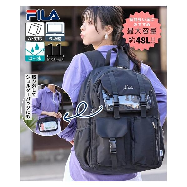 【カラー】黒 【素材】材質＝合成繊維　サイズ＝【リュックサック】たて約53×よこ約36×まち幅約20.5cm（拡張時25.5cm）【ショルダーバッグ】たて約17×よこ約24×まち幅約6cm　開閉＝ファスナー　ポケット＝【リュックサック】中：...