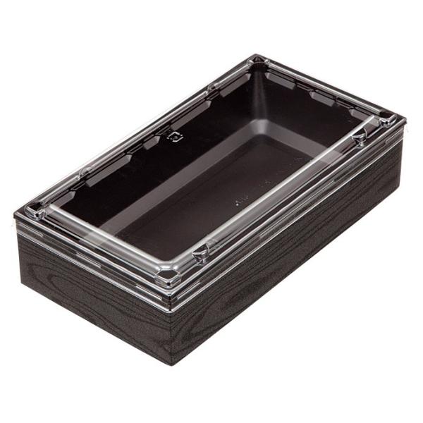 横217ミリ 縦116ミリ 高さ50ミリ（底深さ43ミリ）蓋高さ5ミリ仕切りなしのタイプです（Ａ底）。ごはん約350ｇ(目安)入ります。カップ７０−３かん合（別売り）が使用可能です。縁、底、蓋パーツ別になっております。セットは簡単。仕出し弁...