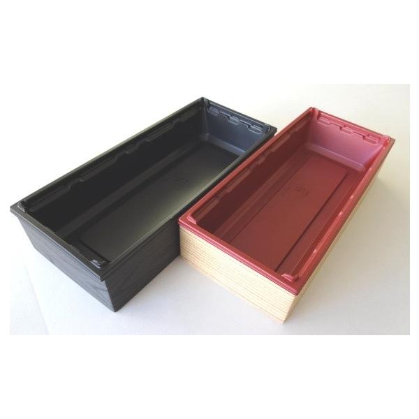 ※蓋はついておりません。セット後のサイズ 横２１７ミリ 縦９４ミリ 高さ４５ミリ（底深さ４０ミリ）仕切にごはん約２５０ｇ(目安)入ります。材質  フチ：PSP（発泡ポリスチレン）・底：SA(ポリスチレン加工）金底も別にあります仕出し弁当等で...