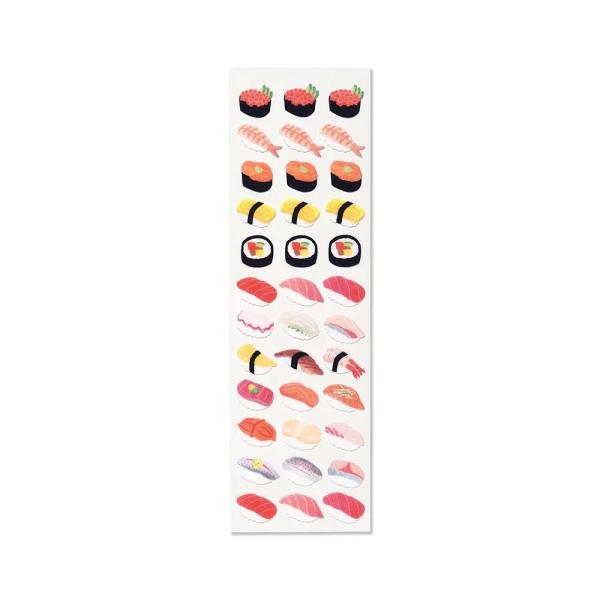 人気のある寿司ネタを、かわいらしいフォルムにデザインしました。日本をイメージしたシールデコレーションにおすすめです。来日中の海外の方や、海外の方への日本のお土産として。サイズ：165 x 50mm入り数：1シート36ピース495246013...