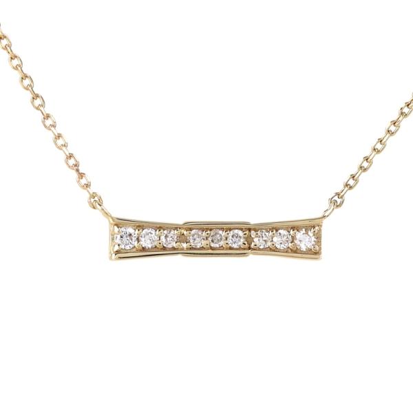 10k YG ダイアネックレス ダイアモンド 0.09カラット 42センチ 1.4グラム ファッション アクセサリー 中古 アクトワンヤフー店 送料無料