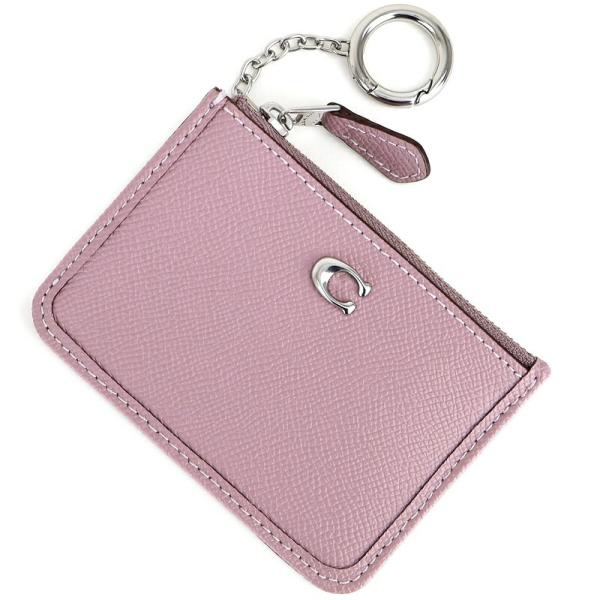 COACH 定期入れ パスケース ファスナー開閉 キーリング コインケース IDケース ライラック 薄紫 レディース 中古   アクトワンヤフー店 送料無料