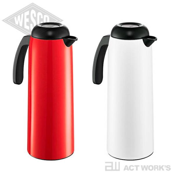 創業150年を越えるドイツの老舗ブランド「wesco（ウェスコ）」のバキュームジャグです。スチール製の本体に、フタとハンドルはプラスチック製で、シンプルで高級感のあるデザインです。本体内部には耐熱ガラスを使用し、6時間以上の保温・保冷が可能...