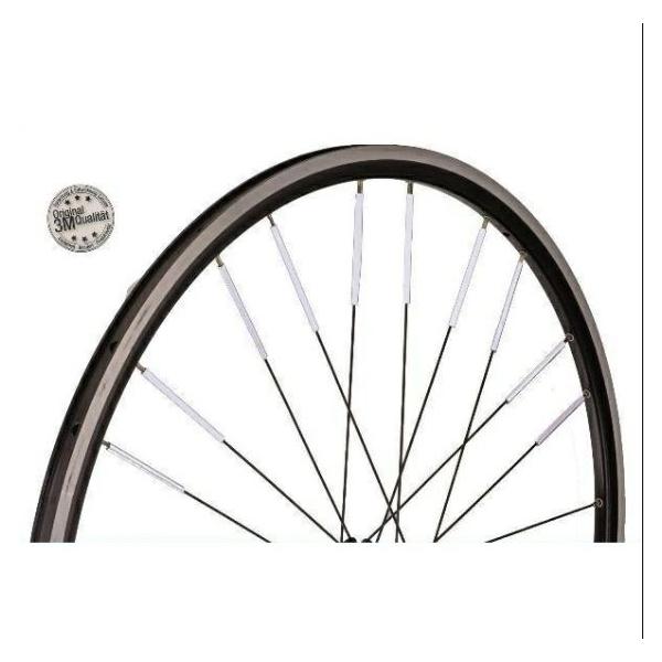 スポーク用リフレクター。高品質反射素材3M社スコッチライト使用。全方向からの光を明るく反射。前輪か後輪どちらかのスポーク36本に装着した場合、およそ150m後方から視認できます。数量：18本長さ：8cmご注文のタイミング次第では、在庫終了と...