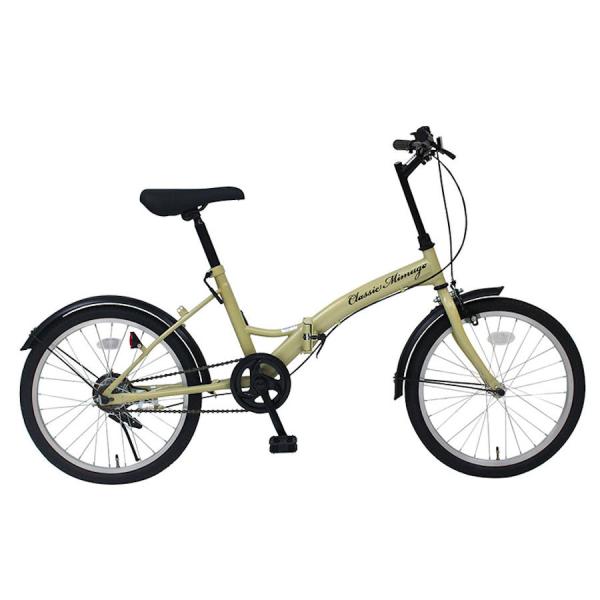 スタイリッシュなフレーム形状に流行のマットカラーを取り入れた都会にも自然にも映える、ミリタリーライクな１台。商品サイズ：20インチタイヤ（20×1.75）　・（組立時）約W152.5×D58×H95cm　・（折畳時）約W94×D58×H80...