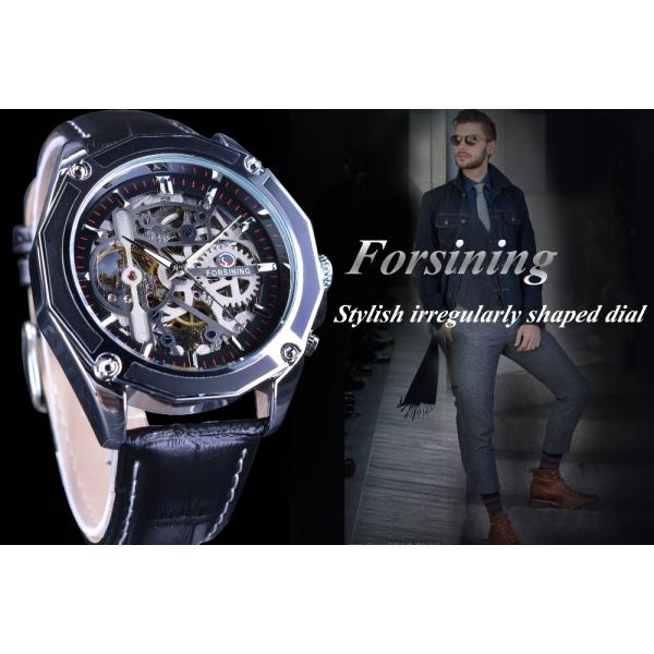 ブランド名：FORSININGアイテムタイプ：機械式時計フィーチャー：防水ケース材質：ステンレスモデル番号：GMT1031-6ケース厚：15mmダイヤル径：43mm留め金の種類：バックル運動：自動換気カラーバンドの素材の種類：レザーバンドの...