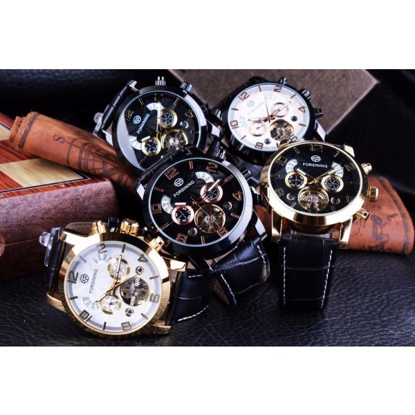 ブランド名：FORSININGアイテムの種類：機械式腕時計ケース材質：スチールワイヤーブラシ閉鎖タイプ：バックル特集：ルミナス、コンプリートカレンダーケース厚：15mmムーブメント：オートローダバンドの素材の種類：レザーモデル番号：GMT3...