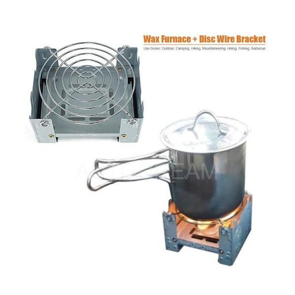 持ち運び簡単で超軽量。調理や暖房に。特徴：1。小さなポットでも完全に固定でき、非常に簡単に保管できます。2.直径90mmに適しており、固体携帯型燃焼炉のサイズに適しています：9.5 × 7.5 × 1cm。3.使用の可能性：屋外、キャンプ、...