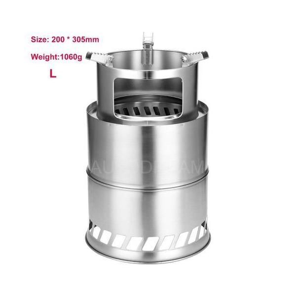 特徴：ステンレス鋼素材でできており、磨耗や破損に強く耐久性があります。高温と重量に耐えることができます。小枝、葉、松ぼっくり、木を燃料として使用できます。コンパクトで軽量、分解して持ち運びが可能です。仕様：サイズ：S or L 材質：201...
