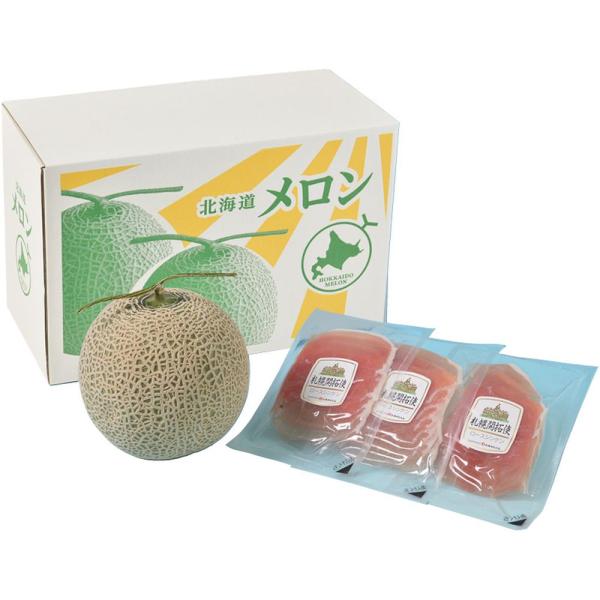 【商品名】 北海道赤肉メロンと生ハムセット 【内容】北海道赤肉メロン 約1.5kg ×1、ロースシンケン生ハム 40g ×3 【賞味期限】メロン：常温4?5日（目安）、生ハム：冷蔵35日 (表示期限の半分以上) 【お届け期間】7/28 【締...