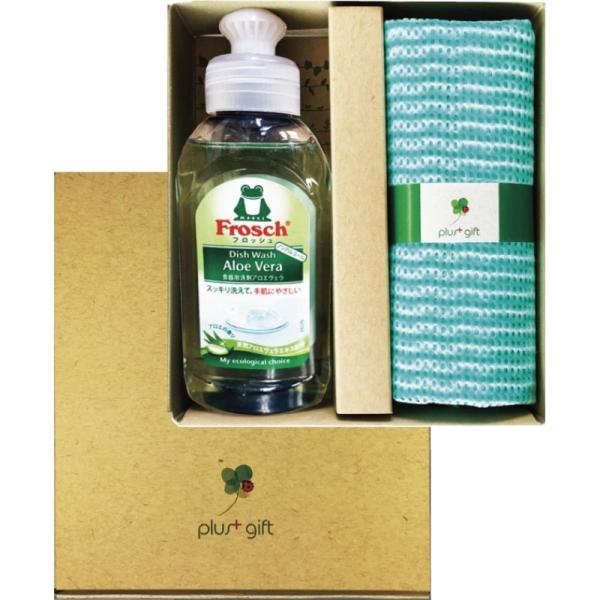 【商品名】 プラスギフトフロッシュFC 【内容】食器用洗剤 アロエヴェラ オーストリア 100ml ・カウンタークロス×各1 【箱サイズ】14.3×12.5×3.5cm 【商品について】自然にやさしく、使う人にもやさしい食器用洗剤フロッシュ...