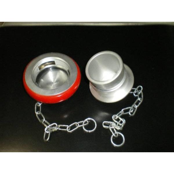 ホースキャップ　65ｍｍ町野式チェーン付　オスメスのセットです。操法大会用にどうぞ！