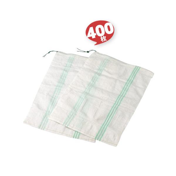 土嚢袋 400枚 緑ライン 強力青ライン よりも打ち込み本数の多い 強力 な緑の線 が 入った 土のう袋サイズ：480×620mm材　質：ポリエチレン （ PE ）カラー：白 グリーンライン※北海道・沖縄・離島への配送は別途送料がかかります。