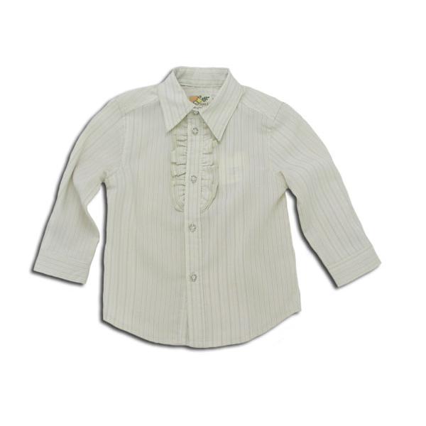 胸元のフリルが印象的なシャツです。薄い同系色のストライプと、Duckbillの文字が入ったボタンがお上品です。中世ヨーロッパを思わせるフリルでワンランク上のおしゃれを楽しんじゃいましょう♪さらっとした薄手の生地でちょっと熱い季節でもクールに...