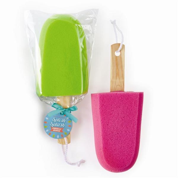 楽しいアイスキャンディーのボディ用スポンジ。サイズはXラージの超巨大アイスキャンディーです！ディテールにこだわった木製ハンドルも雰囲気たっぷり♪カラーは、ピンク、グリーンの2色からお選びください。ついついバスタイムがちょっと楽しくなっちゃい...