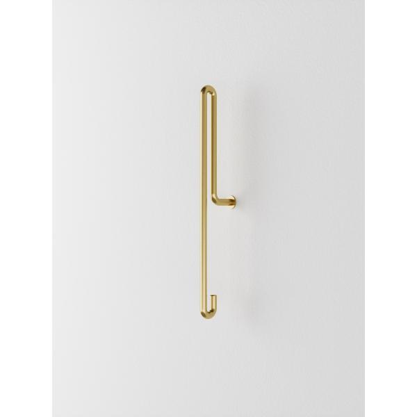 北欧MOEBE ウォールフックウォールフックは一本のワイヤーを曲げたT字型をしており、ワイヤーが曲がる二つのポイントがフックとして機能します。 フックはコート、鍵、帽子など、大きさに合わせて掛けるものを分けられるような設計です。洗面所ではミ...