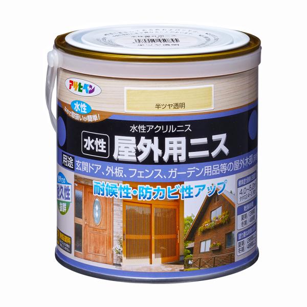水性屋外用ニス規格：0.7L半ツヤ透明JANコード：4970925450845