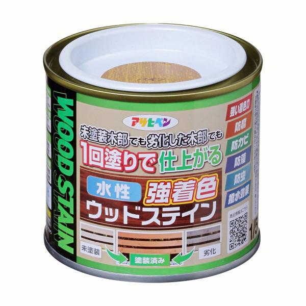 水性塗料｜木部専用塗料水性強着色ウッドステイン1/5LパインJANコード：4970925464460