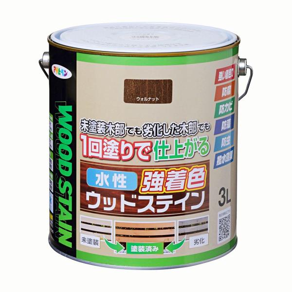 水性塗料｜木部専用塗料水性強着色ウッドステイン3LウォルナットJANコード：4970925464842