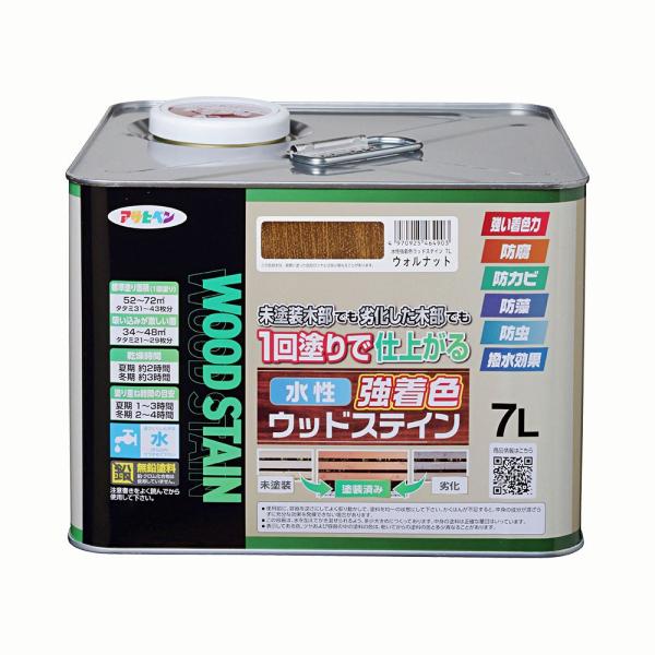 水性塗料｜木部専用塗料水性強着色ウッドステイン7LウォルナットJANコード：4970925464903