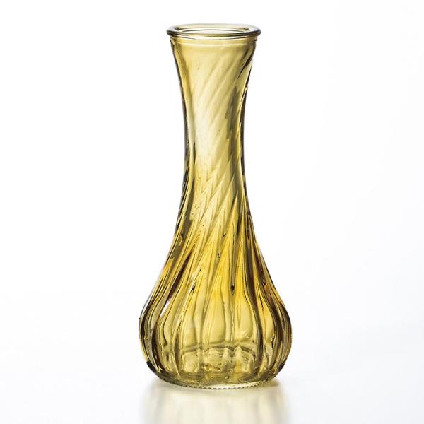 一輪挿し花瓶散歩道の花を一輪かざってはいかがでしょうか。小さな花を活けたり、そのままインテリアとして飾っても素敵です。曲線とカラーが可愛らしいフラワーベース。■材質：ガラス■サイズ（約）上Φ4.2Ｘ下Φ6.5ＸＨ15ｃｍモニターの発色の具合...