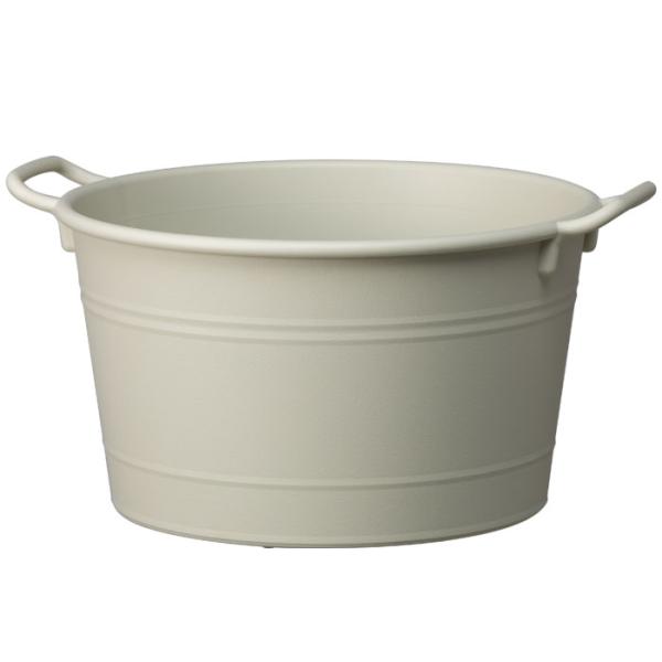 ブリキ製ポットをイメージした寄せ植えに最適なバスケット。丈夫で扱いやすい取っ手つき。植物に優しい、排水・通気性のある底面構造。サイズ：298×250×H155mm（把手含む）容量：4.5L　材質：ポリプロピレン大和プラスチック