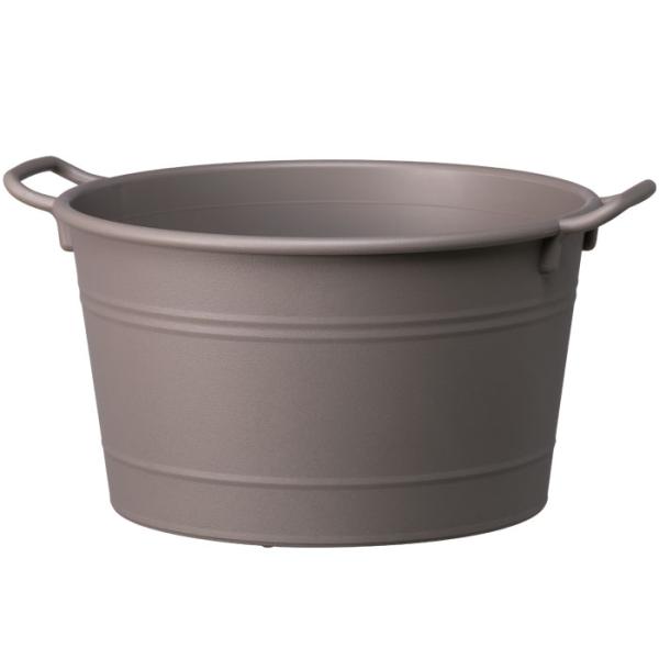 ブリキ製ポットをイメージした寄せ植えに最適なバスケット。丈夫で扱いやすい取っ手つき。植物に優しい、排水・通気性のある底面構造。サイズ：298×250×H155mm（把手含む）容量：4.5L　材質：ポリプロピレン大和プラスチック