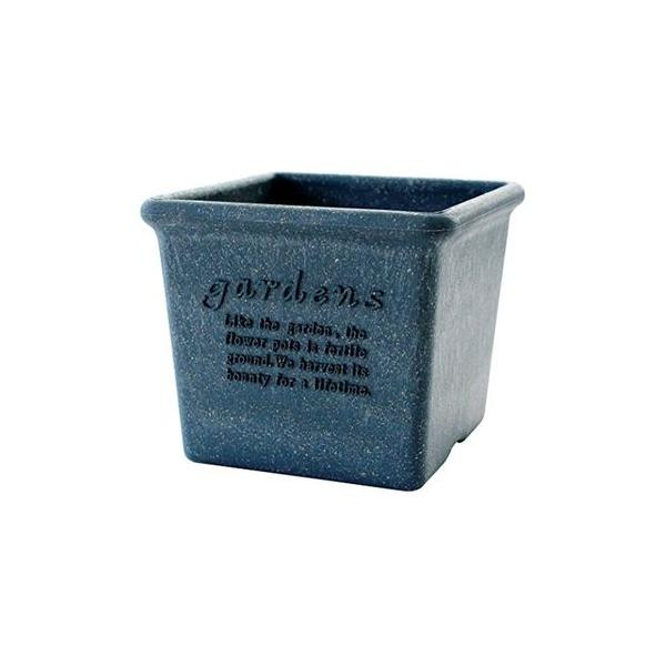 エコポット角型 120 ネイビーハーブや多肉植物、ミニ観葉に[サイズ]：W120ｘD120ｘH100mm[特長]：スタイリッシュなスクエアタイプは、より洗練されたガーデンスタイルに。シャープな印象のスクエアタイプはガーデンスタイルをよりセン...