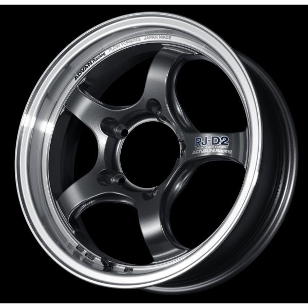 ★送料無料（沖縄・離島除く）★ホイール１本の税込み価格です。★ＪＩＭＮＹ専用ＡＤＶＡＮＲａｃｉｎｇ　ＲＪ-Ｄ２★６Ｊ-１６　５Ｈ　１３９．７　+０★キャップレスデザイン★ホイールカラー：マシニングレーシングガンメタリック（ＭＧＭ）/マシニン...