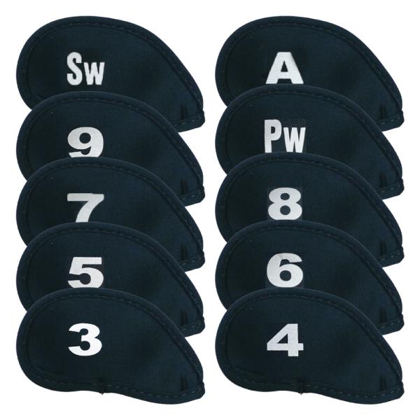 ・商品名番手き アイアンカバー １0枚ヘッド同士の干渉で、大切なアイアンのフェースにキズが・・・プレー中は仕方ないかもしれませんが移動中等の傷などは最小限に抑えたいものです。正直、オススメです。やはり防げるならばその方がいいしヘッドが他のク...