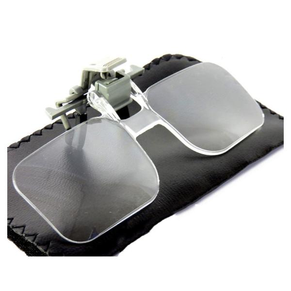 ・商品名クリップ式 リーディングルーペ・倍率：約1.5倍リーディングルーペ眼鏡と併用できる読書メガネ拡大率約1.5倍　小さな文字もらくらくいつものメガネにクリップで取り付けるだけ跳ね上げ式だから遠近どちらも使えますクリップ装着だから通常のメ...