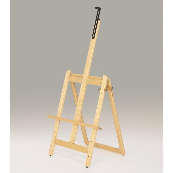 ●安定感抜群の4本脚イーゼル。B1、A1対応。●高さ115mmでロー設置、メニューにおすすめ。＝仕様＝対応サイズ：A2・B2・A1・B1　パネル厚28mmまで本体：木材重量：2.3kg静止安全荷重：8kgまで折りたたみ式