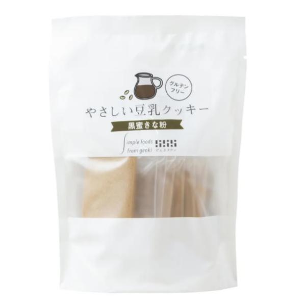 豆乳のおいしさ活かしたまろやかなグルテンフリークッキー。黒蜜と香ばしきな粉の和クッキー。植物性原料でシンプルにつくるやさしい味わい。小麦・乳（バター）・卵・膨張剤不使用、専用ラインで製造。内容量：7枚原材料：米粉（国産）、菜種油、黒糖（沖縄...